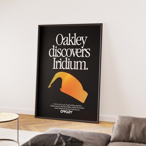 Oakley Advertising Poster, 90's Style Print, Ad Wall Art, Vintage ...