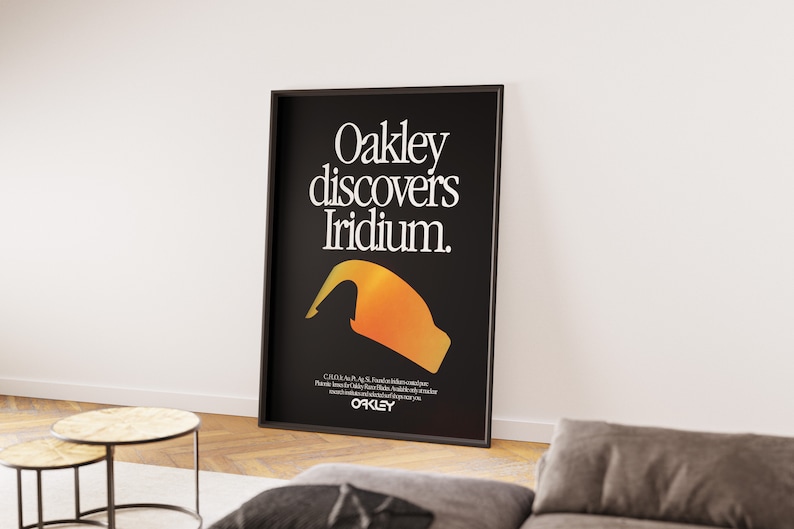 Oakley Advertising Poster, 90's Style Print, Ad Wall Art, Vintage ...