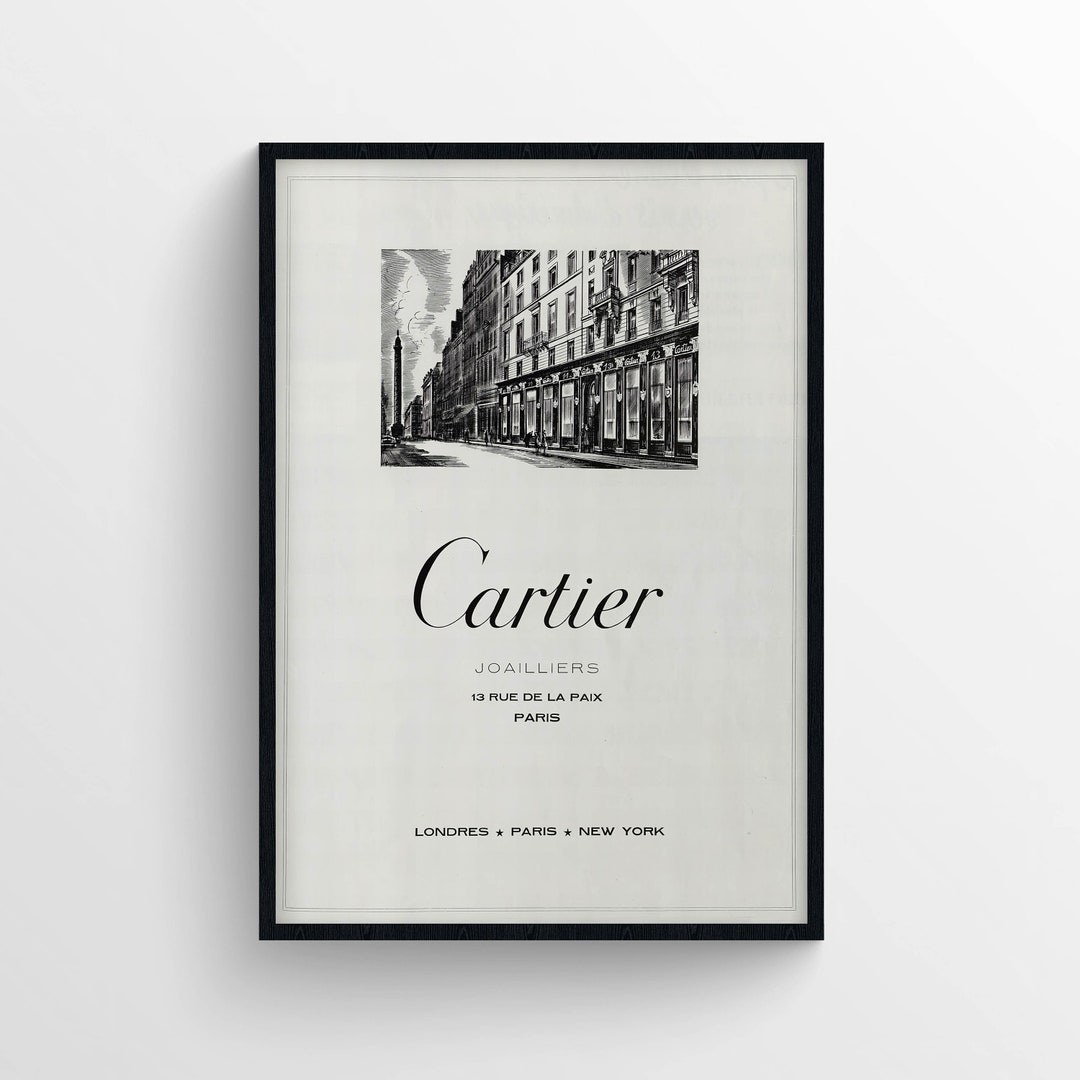 Cartier Advertising Poster, Vogue Magazine 50's Print, Ad Wall Art ...