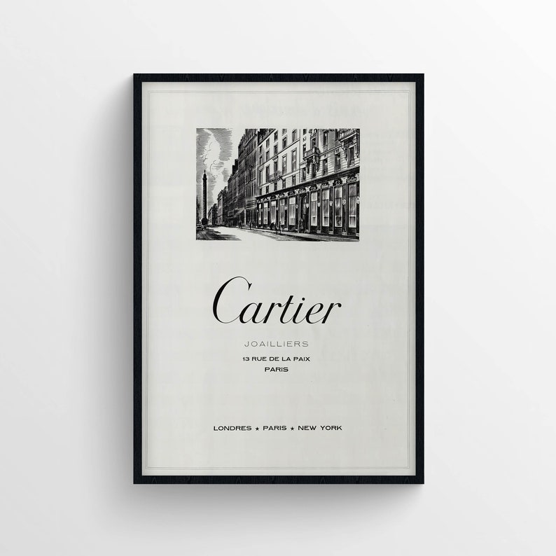 Cartier Advertising Poster, Vogue Magazine 50's Print, Ad Wall Art ...
