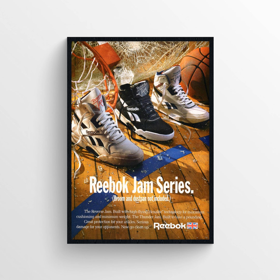 Reebok Jam Series Advertising Poster, 90s Style Shoes Print, Vintage ...