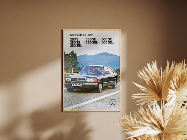 Mercedes-benz Advertising Poster, 80s Style Print, Vintage Design ...