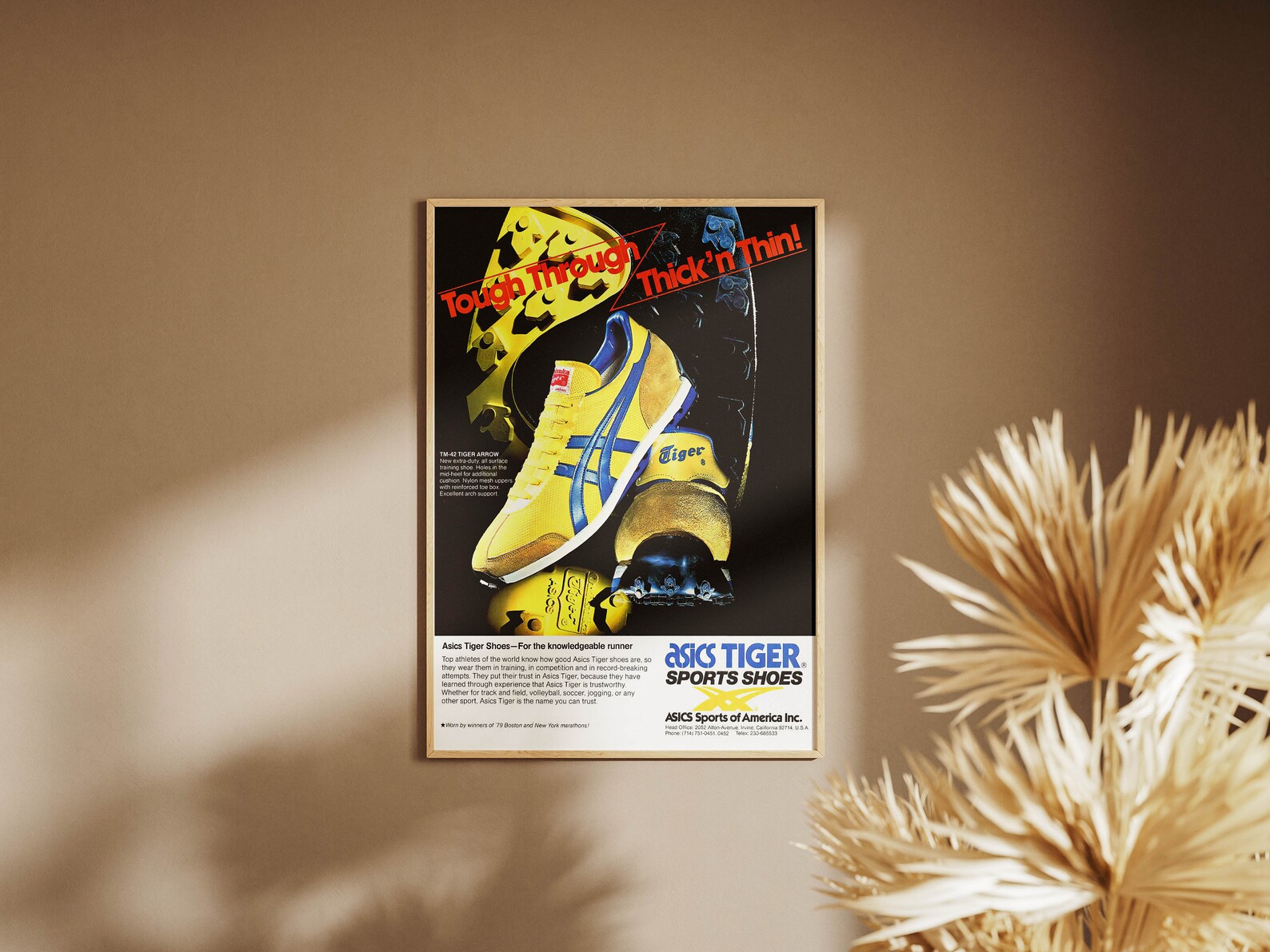 Asics TM 42 Arrow Advertising Poster, Shoes Ad Print Wall Art, Magazine ...