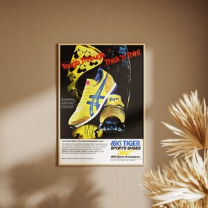 Asics TM 42 Arrow Advertising Poster, Shoes Ad Print Wall Art, Magazine ...