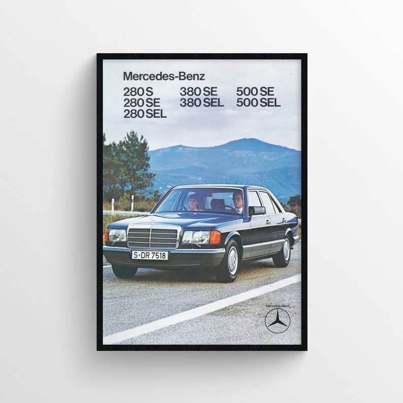 Mercedes-benz Advertising Poster, 80s Style Print, Vintage Design ...