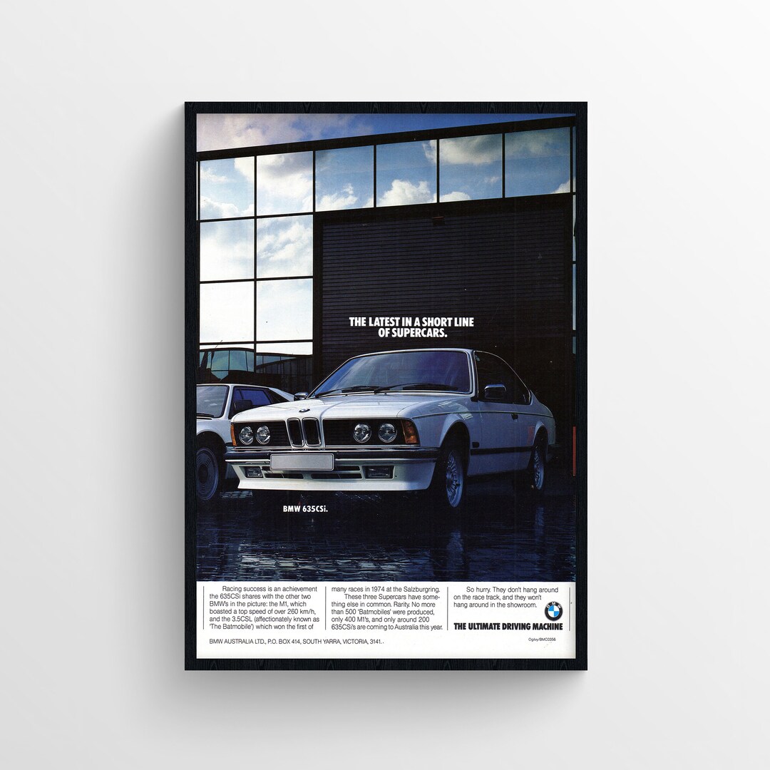BMW Advertising Poster, 90s BMW M-style Print, Vintage Journal Design ...
