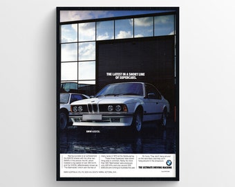 BMW Advertising Poster, 90s BMW M-style Print, Vintage Design, Racing Ad Wall Art, Magazine ...
