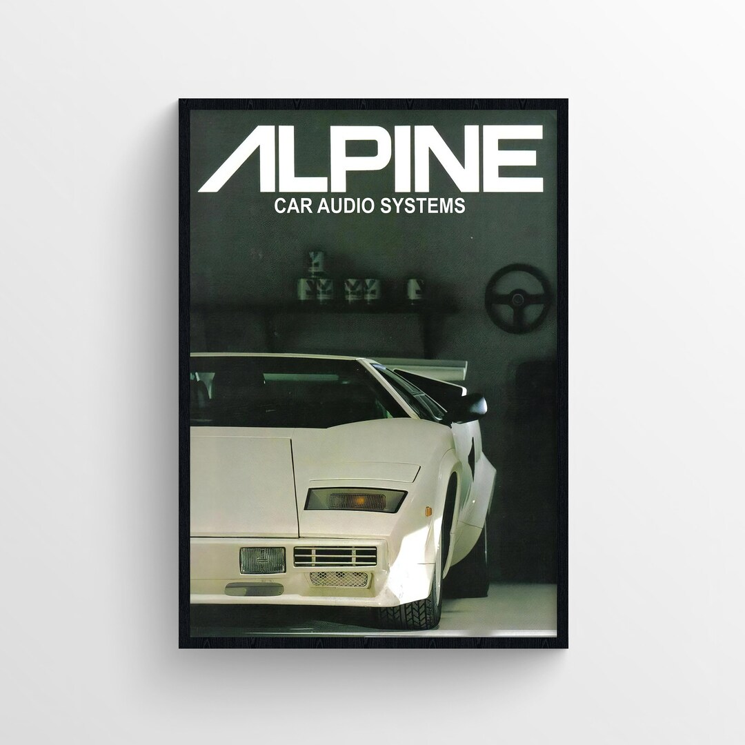 Alpine Sound System Advertising Poster, Racing 90s Style Print, Vintage ...