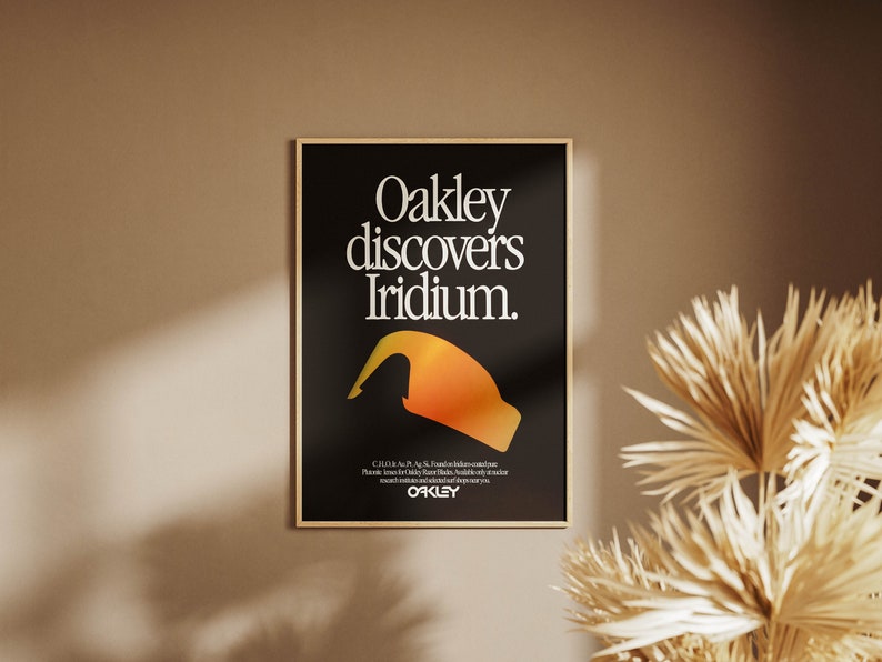 Oakley Advertising Poster, 90's Style Print, Ad Wall Art, Vintage ...