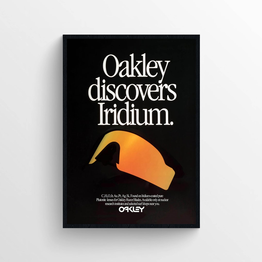 Oakley Advertising Poster, 90's Style Print, Ad Wall Art, Vintage ...