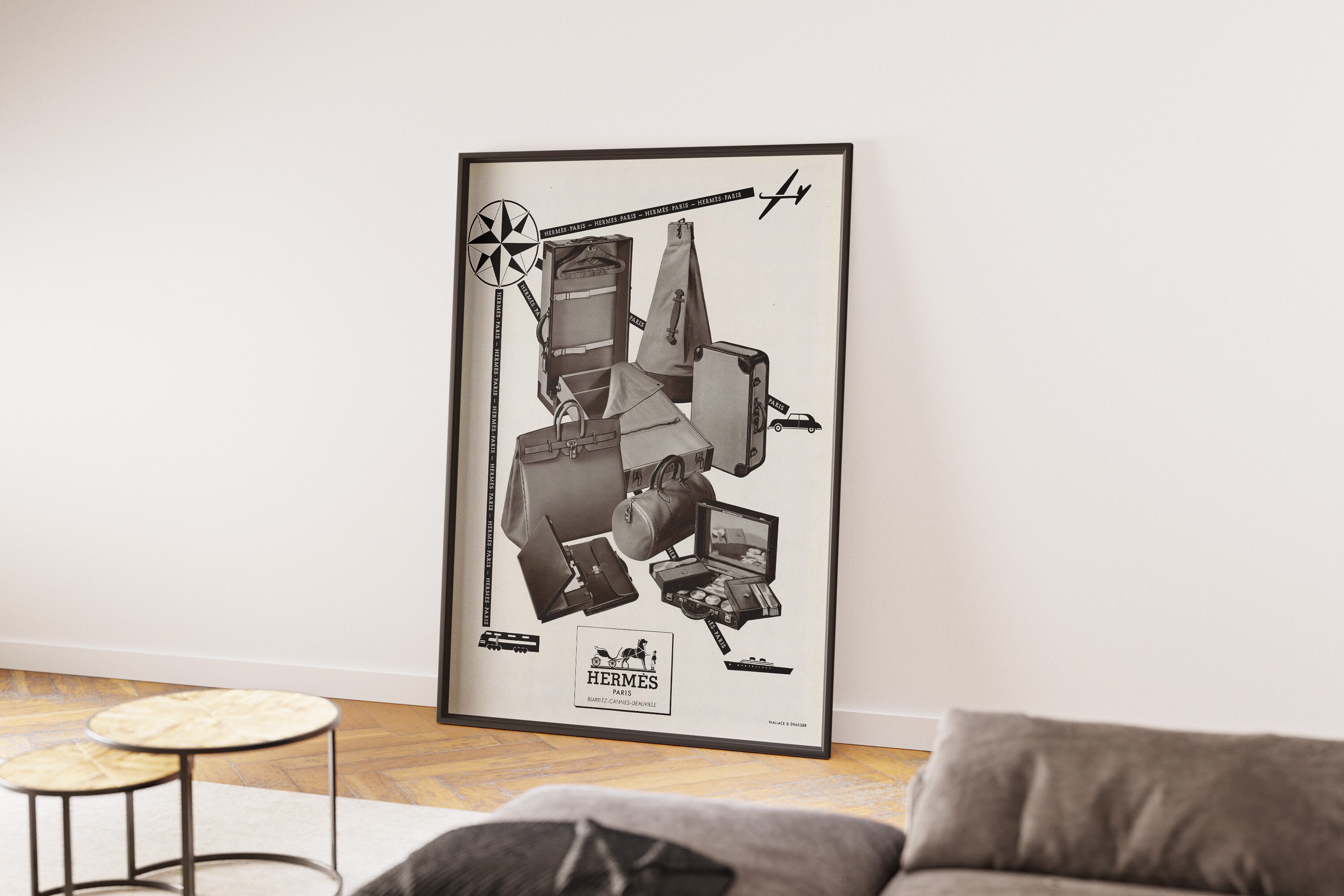 Hermes Vogue Magazine Advertising Poster, 50's Style Print, Ad Wall Art ...