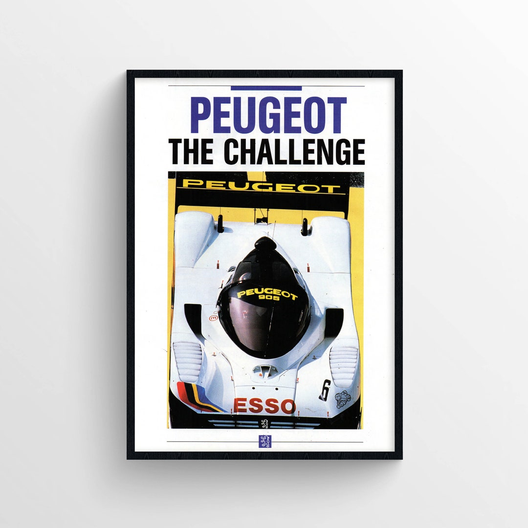 Peugeot 905 Evo Advertising Poster, 90s France Racing Print Vintage ...