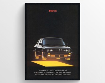 BMW Advertising Poster, 90s BMW M-style Print, Vintage Design, Racing Ad Wall Art, Magazine ...