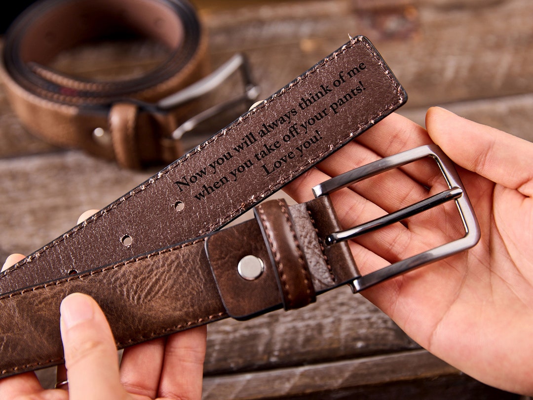 Custom Handmade Belt, Engraved Leather Belt for Men,funny Gift for ...