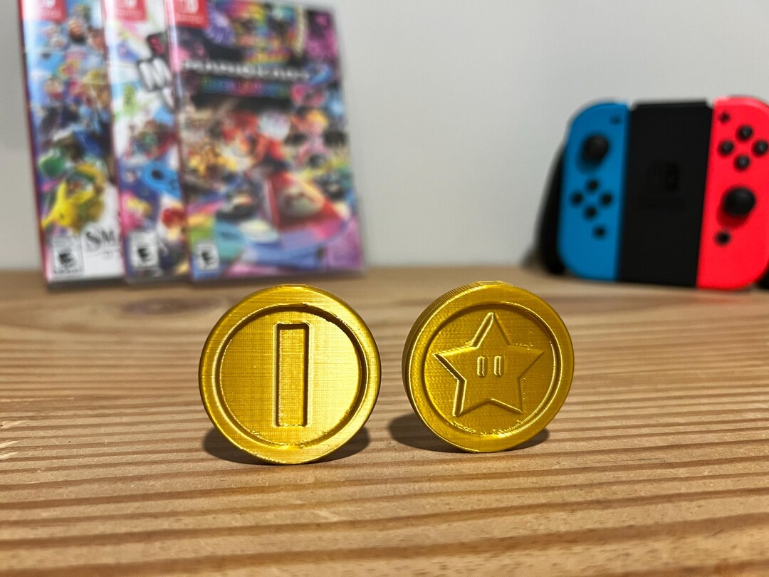 BIG Mario Coins Set of Ten, Double-sided, Display Party Favors, Cosplay ...