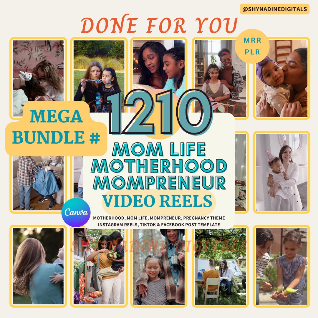 1210 Faceless Motherhood Reels, Mom Life, Mompreneur Videos Mega Bundle ...