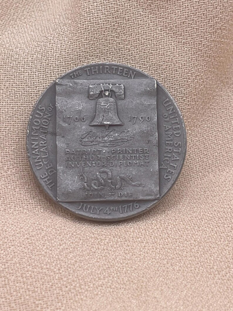 1962 Benjamin Franklin Declaration Signers Art Medal - Ralph Menconi - Etsy