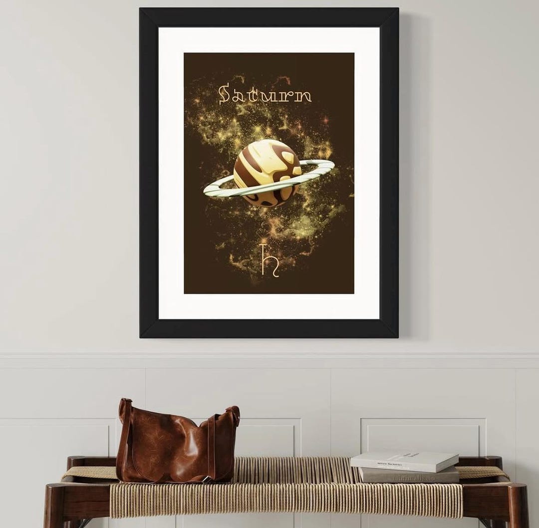 Saturn Printable Poster | Ringed Planet Digital Art | Space Decor ...
