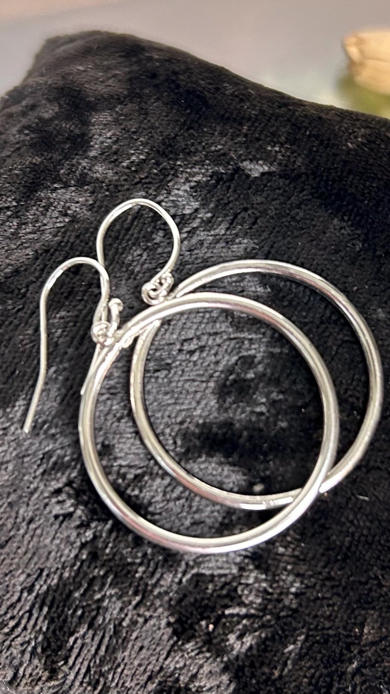 Handmade Sterling Silver Hoop Earrings, Polished Classic Hoops, Solid ...