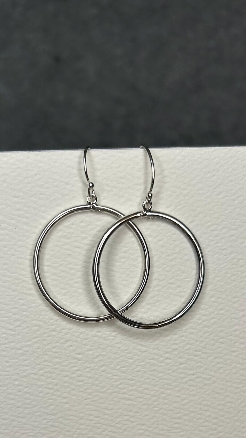 Handmade Sterling Silver Hoop Earrings, Polished Classic Hoops, Solid ...