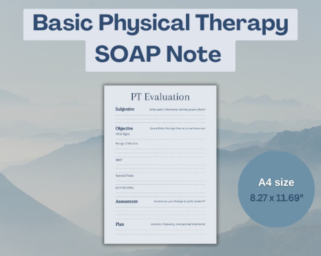 Basic Physical Therapy SOAP Note - Etsy