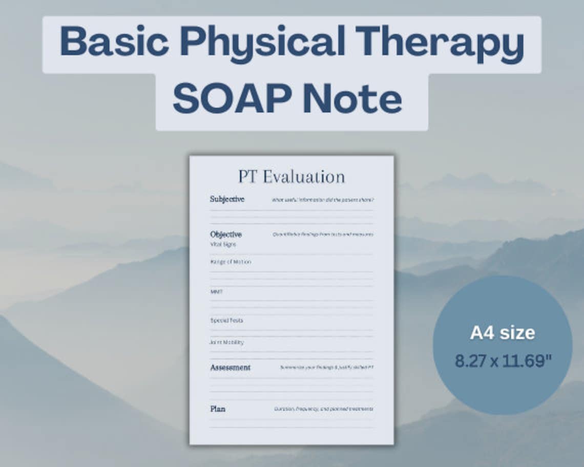 Basic Physical Therapy SOAP Note - Etsy
