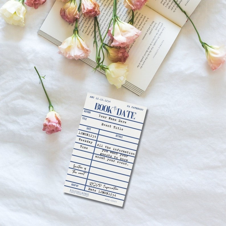 Customizable "book This Date" Library Due Date Invitation - Perfect for ...