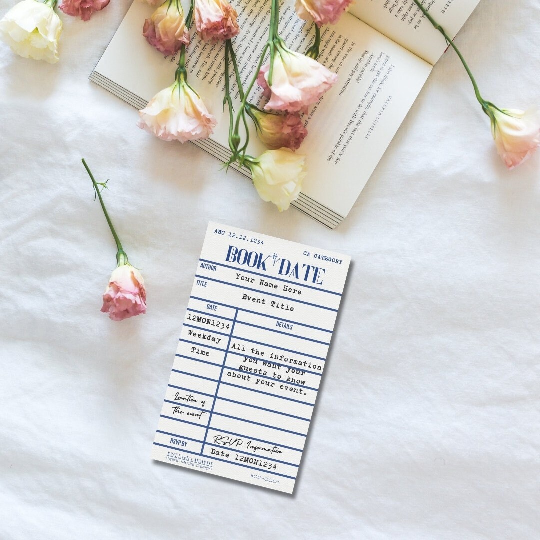 Customizable "book This Date" Library Due Date Invitation - Perfect for ...