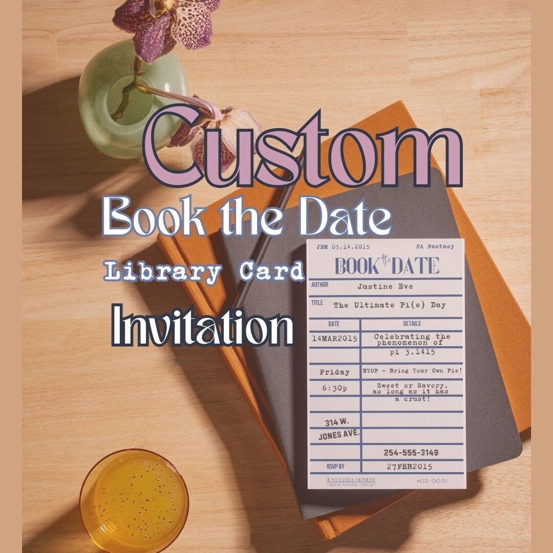 Customizable "book This Date" Library Due Date Invitation - Perfect for ...