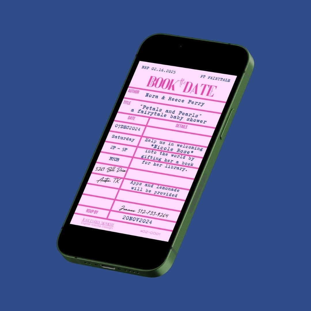 Customizable "book This Date" Library Due Date Invitation - Perfect for ...