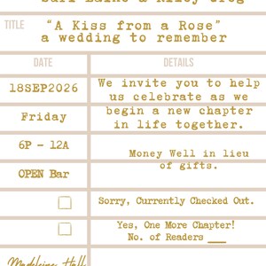 Customizable "book This Date" Library Due Date Invitation - Perfect for ...