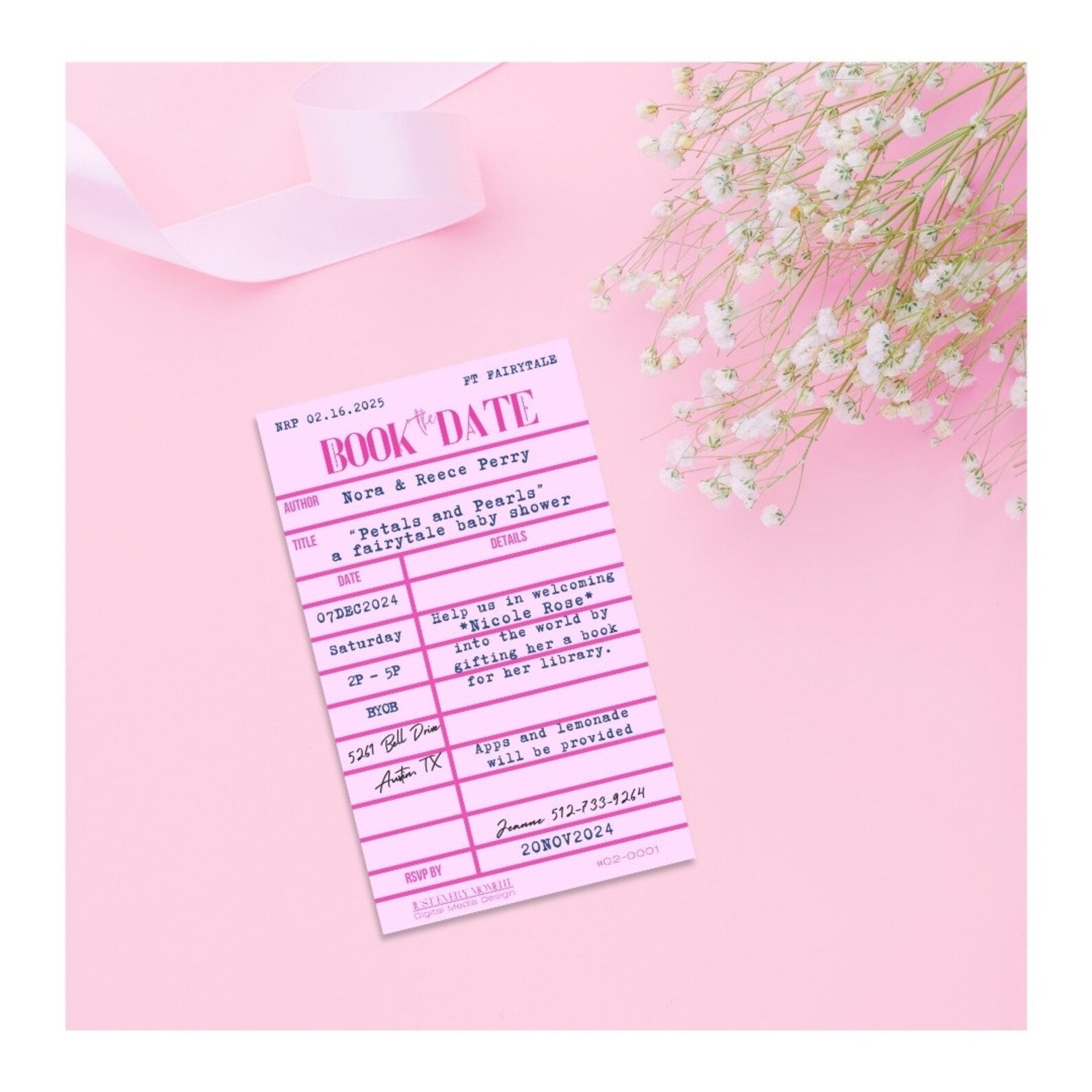 Customizable "book This Date" Library Due Date Invitation - Perfect for ...