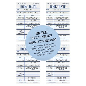 Customizable "book This Date" Library Due Date Invitation - Perfect for ...
