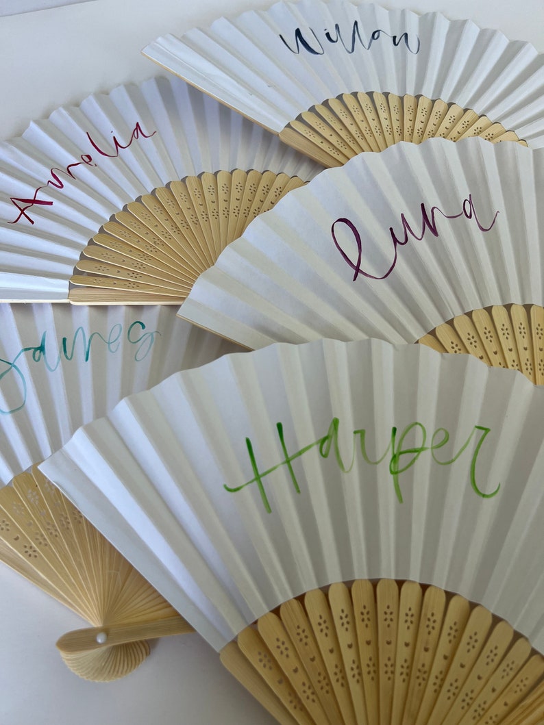 Hand Lettered Custom Paper Fans - Etsy