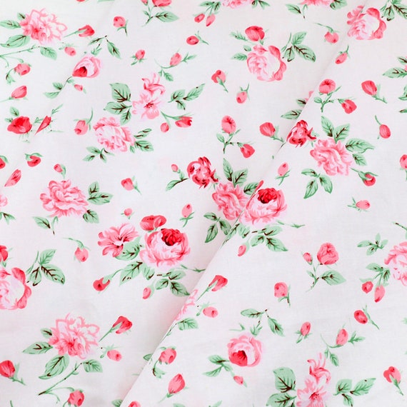 5106 Cottage Chic Rose Floral Cotton Fabric 62 Inch - Etsy