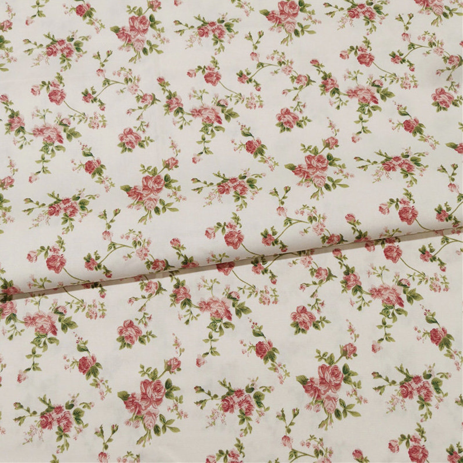 5191 Cottage Chic Rose Flower Floral Cotton Fabric 62 Inch - Etsy