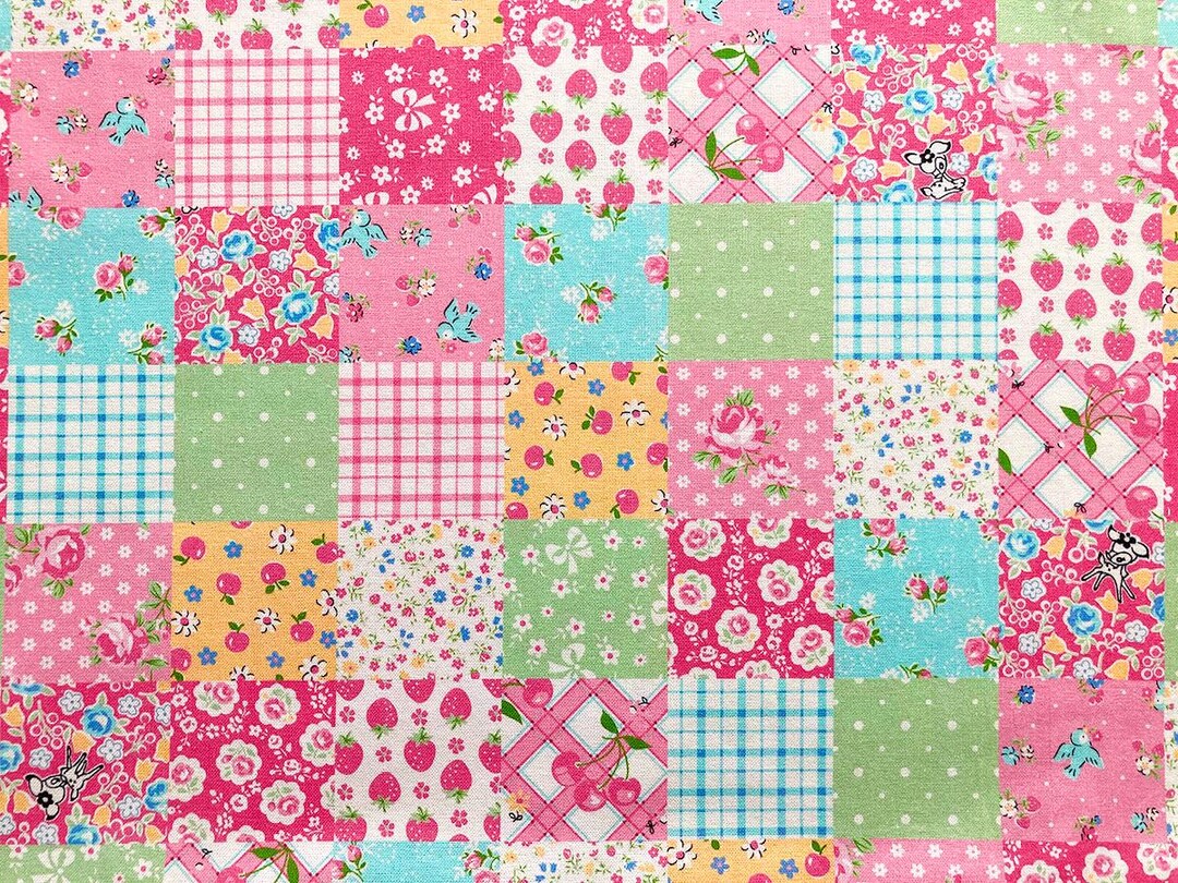 5497 - Cottage Chic Fawn Bird Ribbon Rose Floral Strawberry Cherry ...