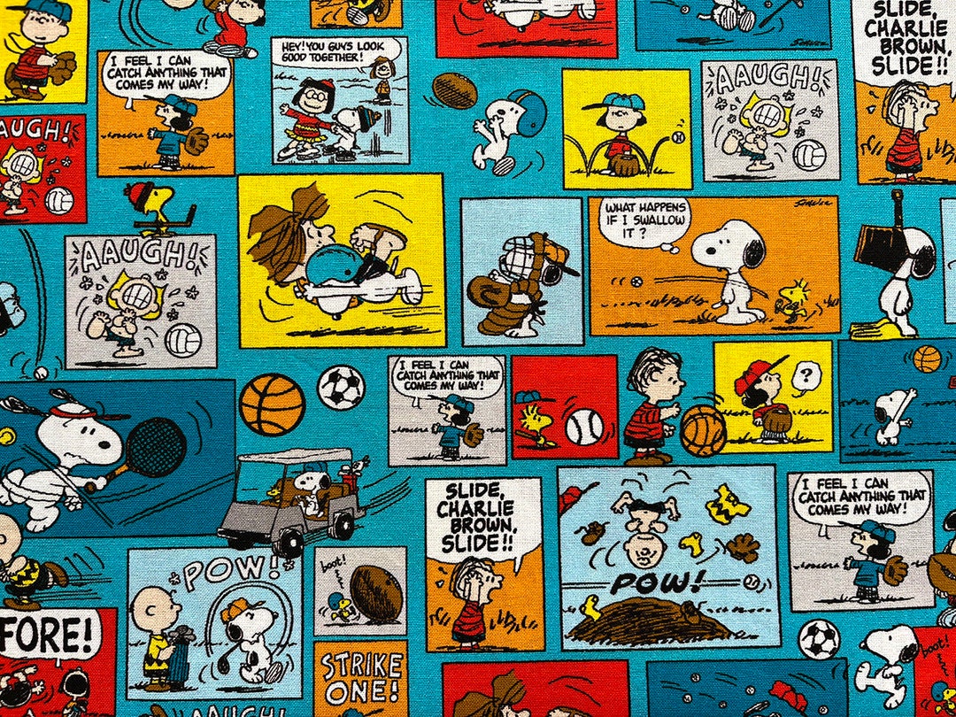5876 Snoopy Peanuts Friends Comic Strip Cotton Fabric 43 Inch width X 1 ...