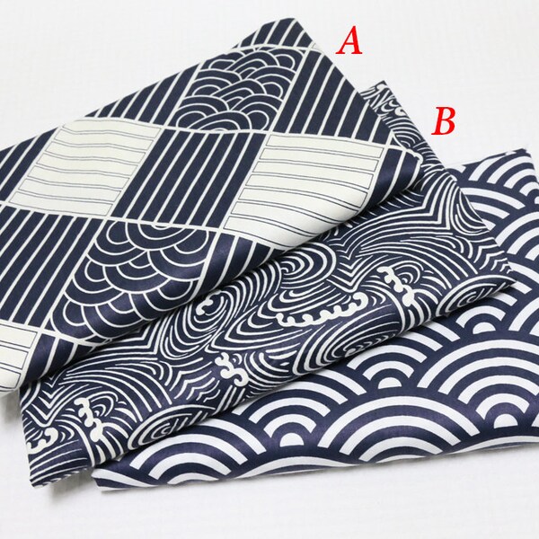 Japanese Wave Fabric - Etsy