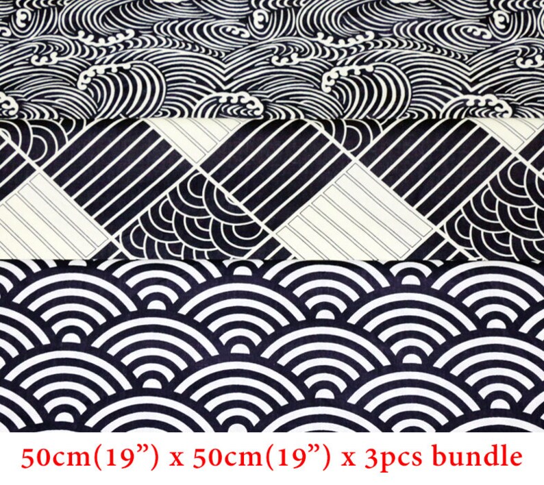 4340 Japanese Traditional Wave Pattern Cotton Fabric 62 - Etsy