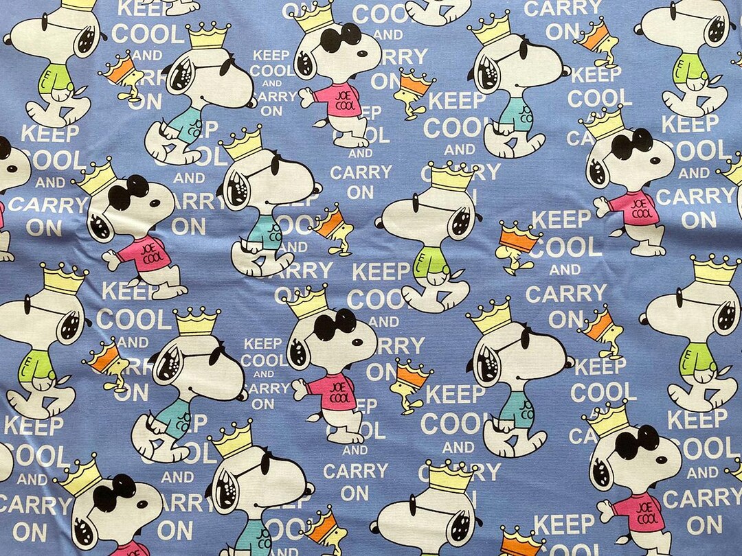 5288.1 Snoopy Keep Cool & Carry on Cotton Fabric 57 Inch width X 1/2 ...