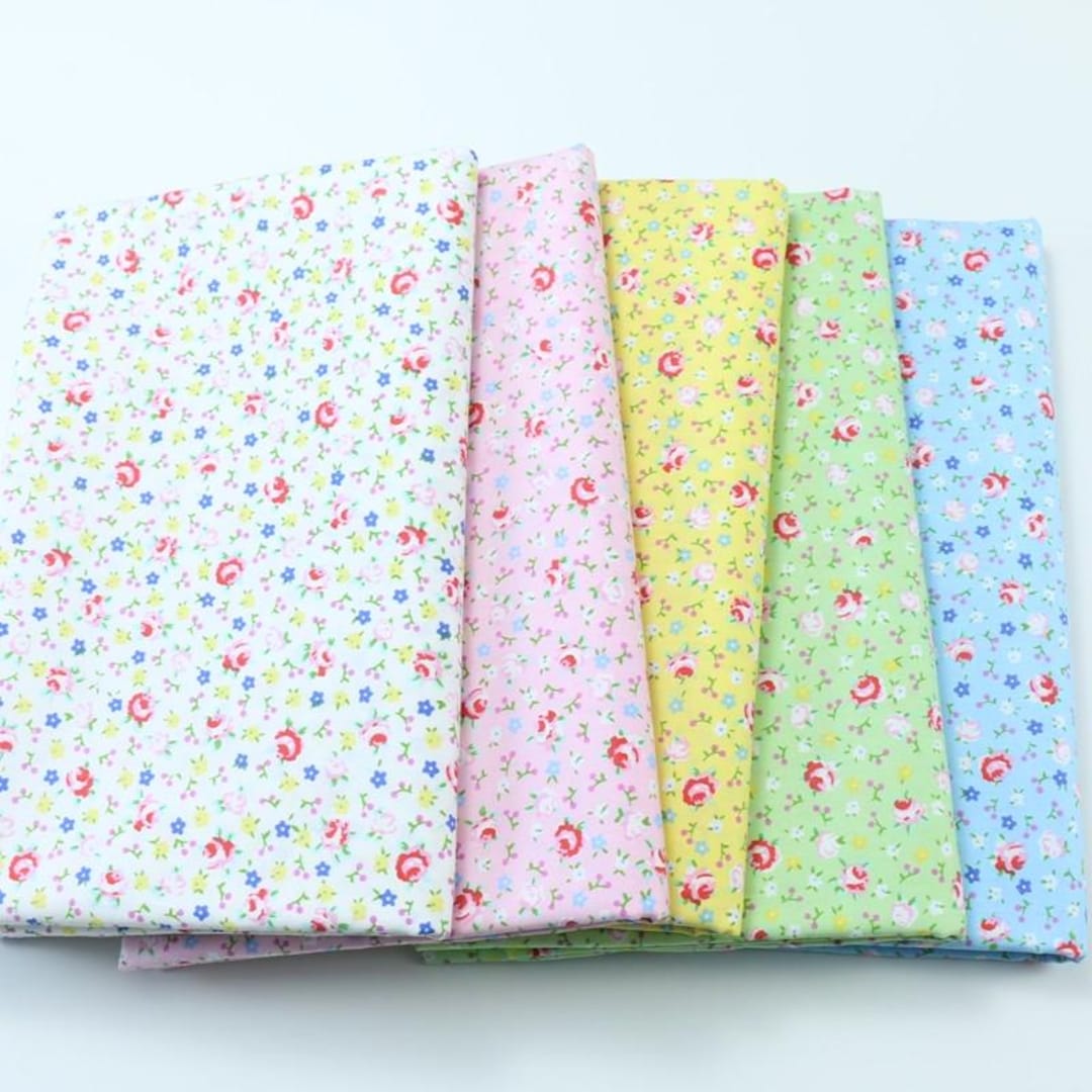 6588 - Mini Rose Bud Flower Cotton Fabric - 62 Inch (width) X 1/2 Yard ...
