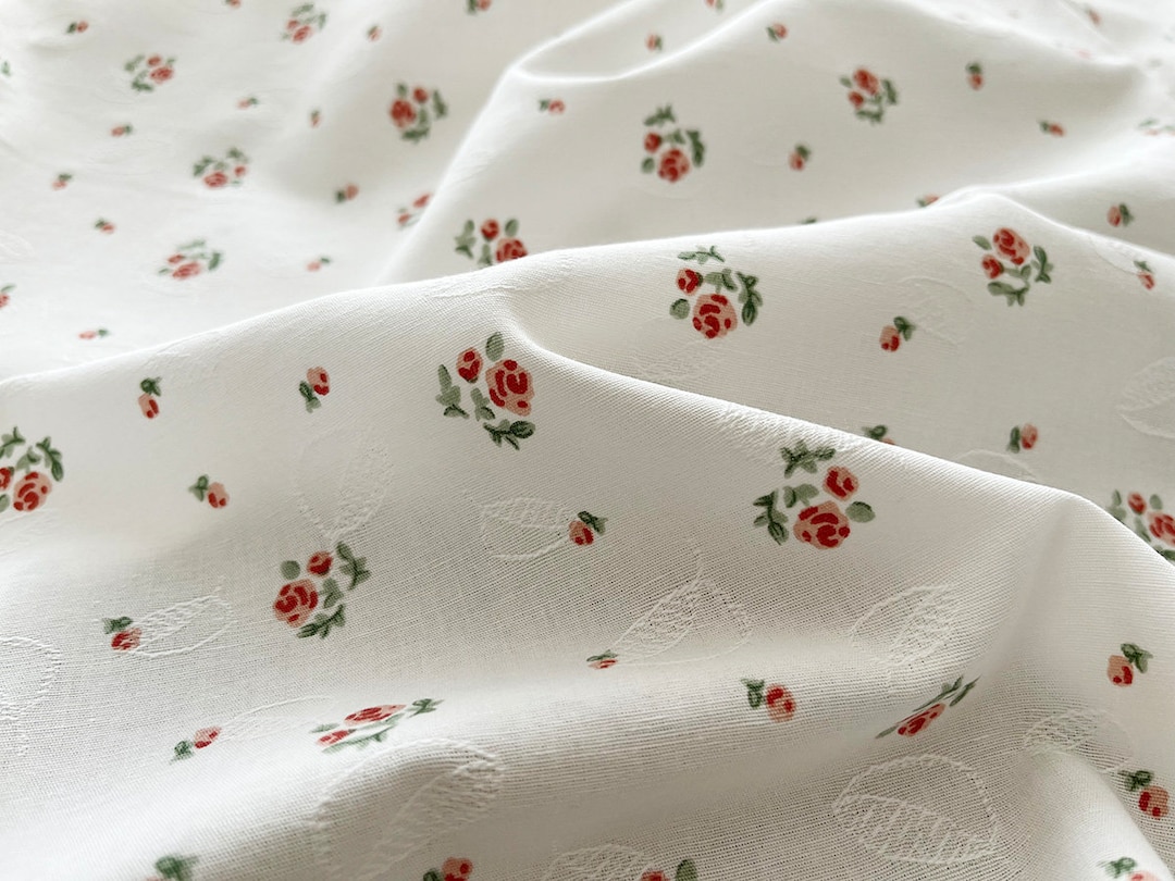 5859 - Cottage Chic Rose Flower Floral Cotton Fabric - 59 Inch (width ...
