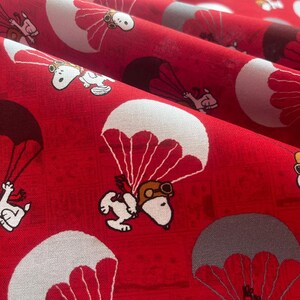 6187 - Snoopy Pilot Sky Diving Parachute Jumping Cotton Fabric - 43 ...