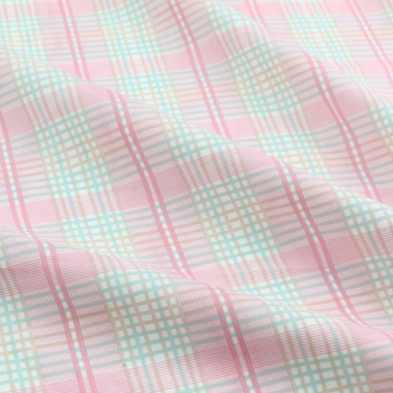 5593 Chic Floral & Pink Gingham Cotton Fabric DIY Bedding | Etsy