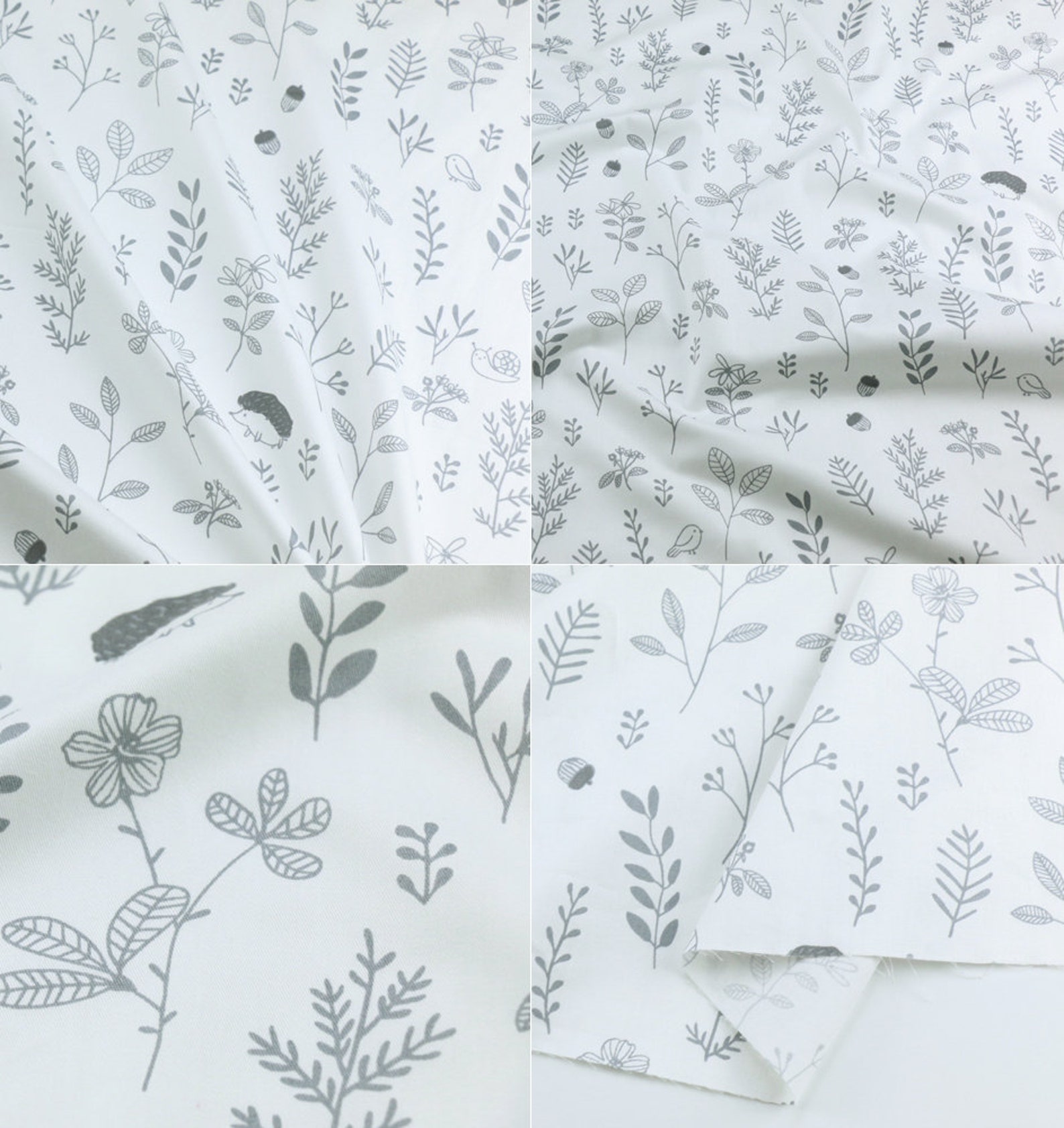 4760 Hedgehog Snail Bird Floral Cotton Fabric 62 Inch - Etsy