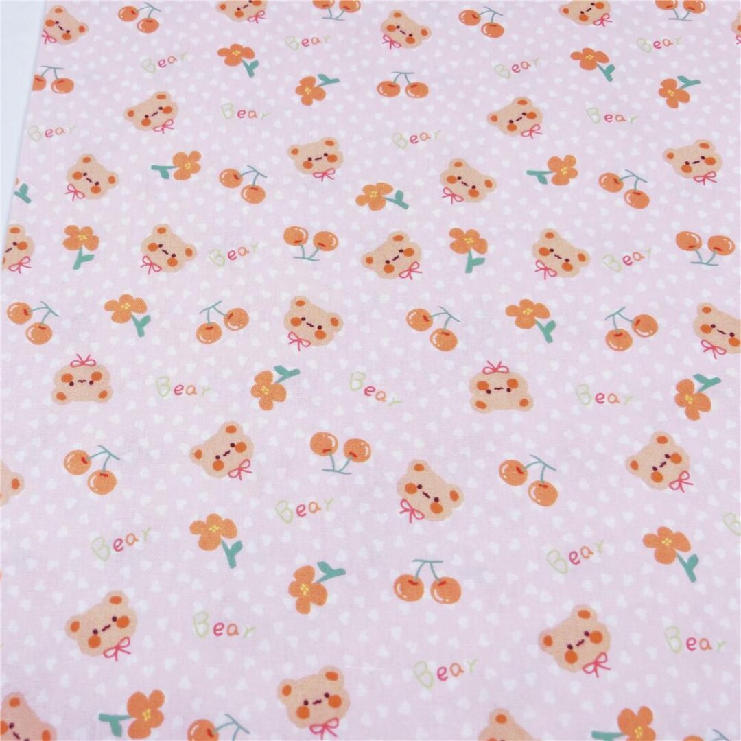 6179 Kawaii Bear Head Portrait Toss & Cherry Fruit Flower Mini Heart ...