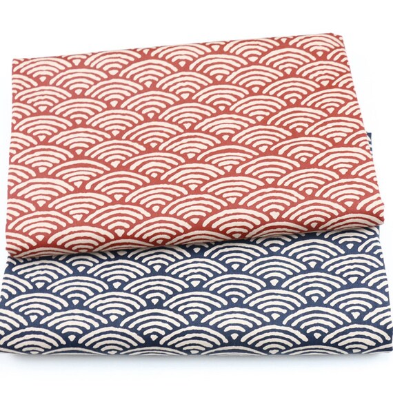 4872 Japanese Traditional Wave Pattern Cotton Fabric 62 - Etsy Australia