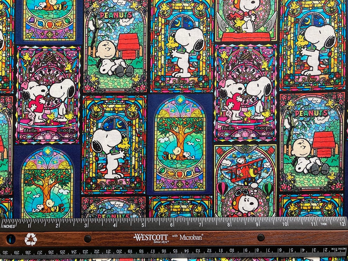 5346 Peanuts Snoopy Mosaic Floral Stained Glass Window Art - Etsy