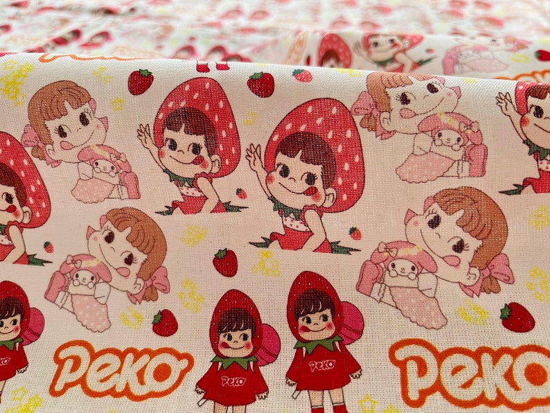5746 Milky Peko Poko Peko-chan Girl Strawberry Fruit Cotton - Etsy